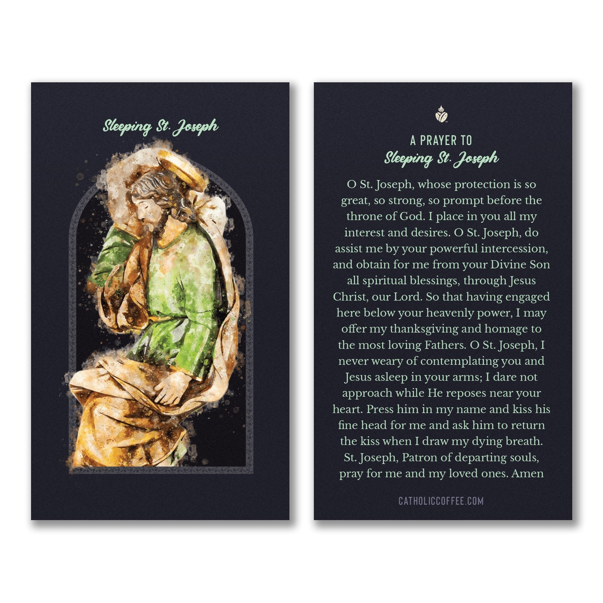 Sleeping St. Joseph Prayer Card Pack of 3 | Catholic Coffee®