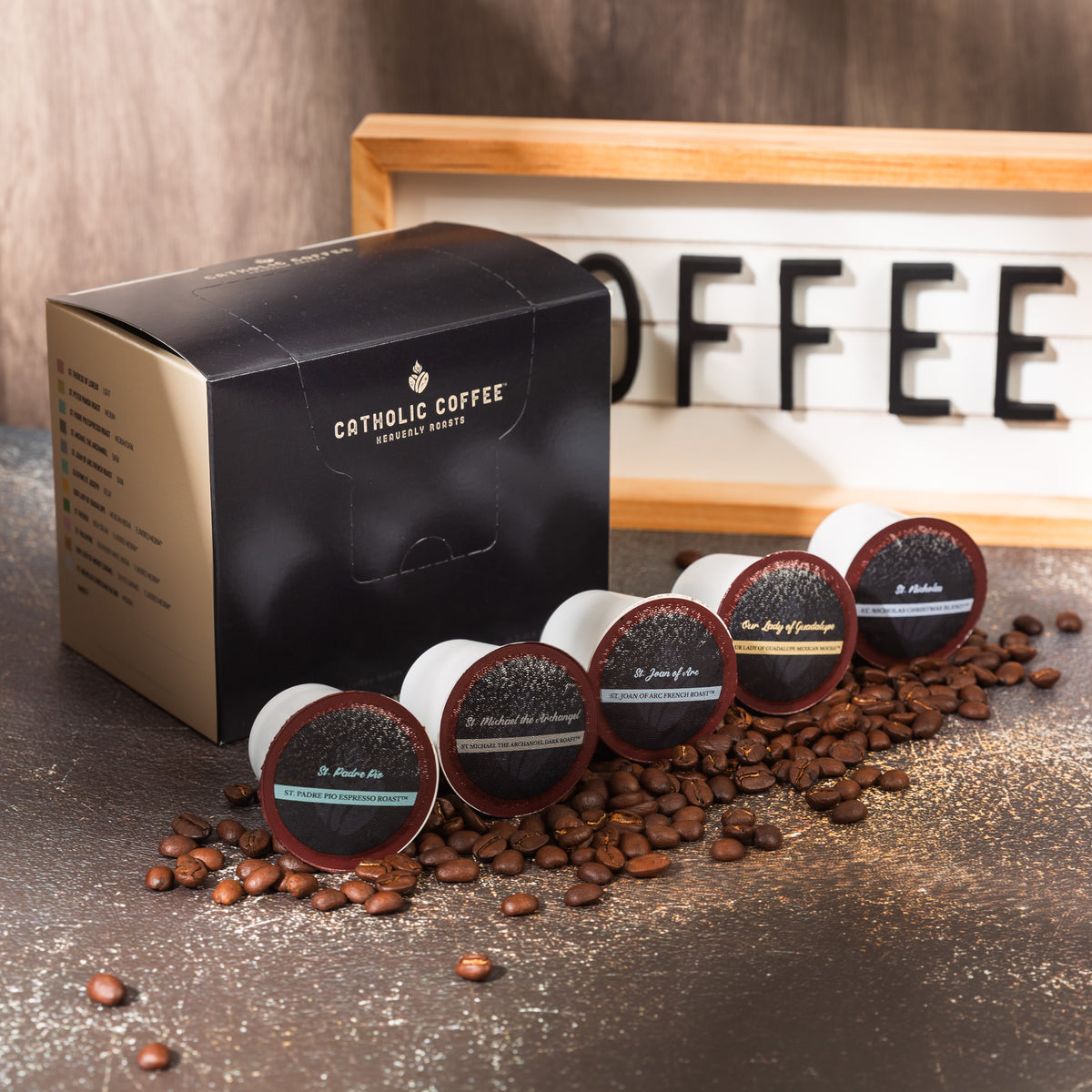 All Saints Variety Pack K-cups - Set of 12 | Catholic Coffee®